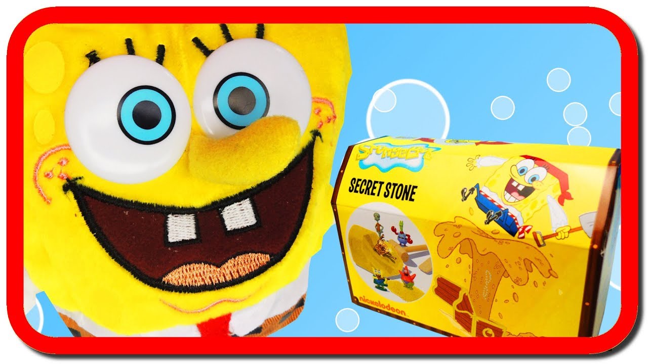 Spongebob Secret Stone Gold Treasure Surprise Toys Unboxing - YouTube