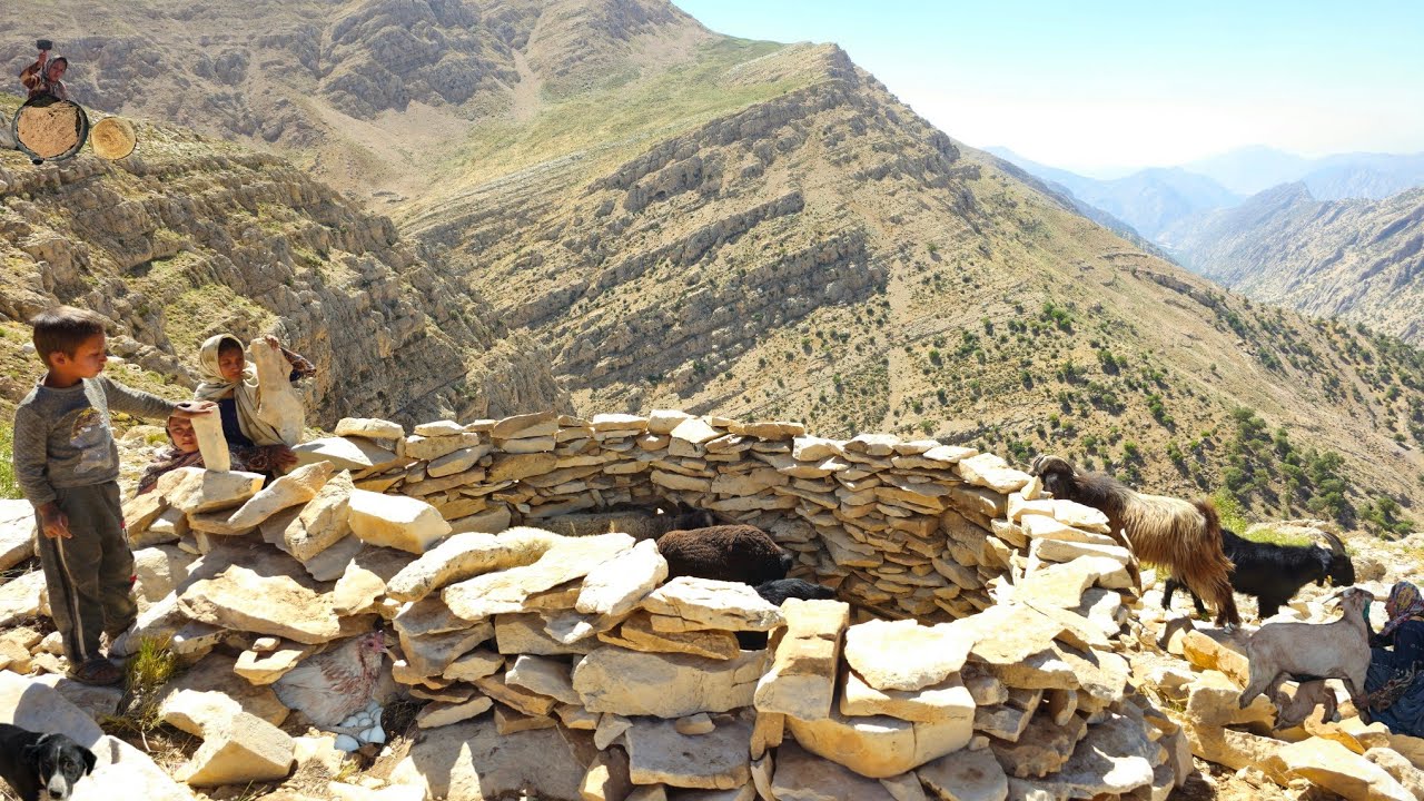 Nomadic Life: Nomadic Girls Build Stone Shelter | True Story of Nomad Survival 🔥 🪨 - YouTube