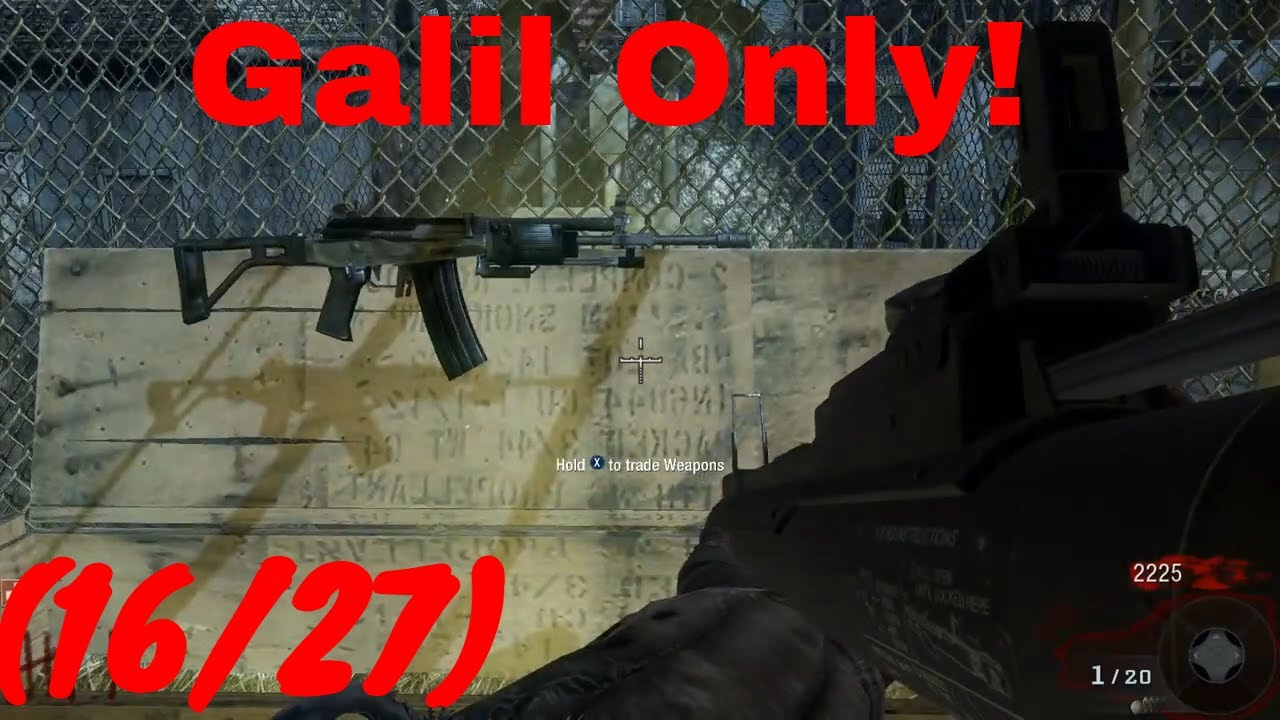 Black Ops 1 Zombies: Galil ONLY Weapon-Locked Challenge (17/36) - YouTube