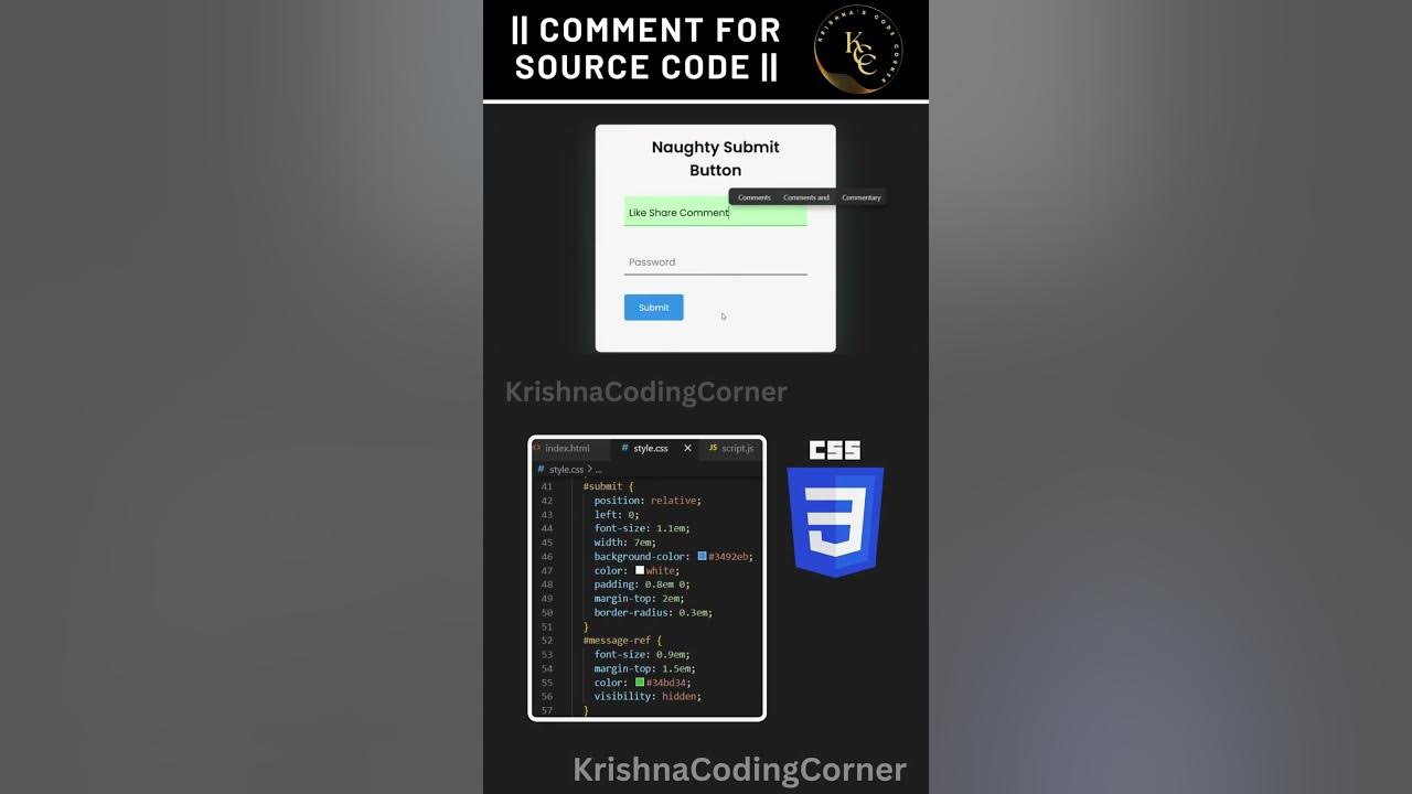 Naughty Submit Button Html Css Js Shorts Webdesign Htmlcss Coding Youtube 