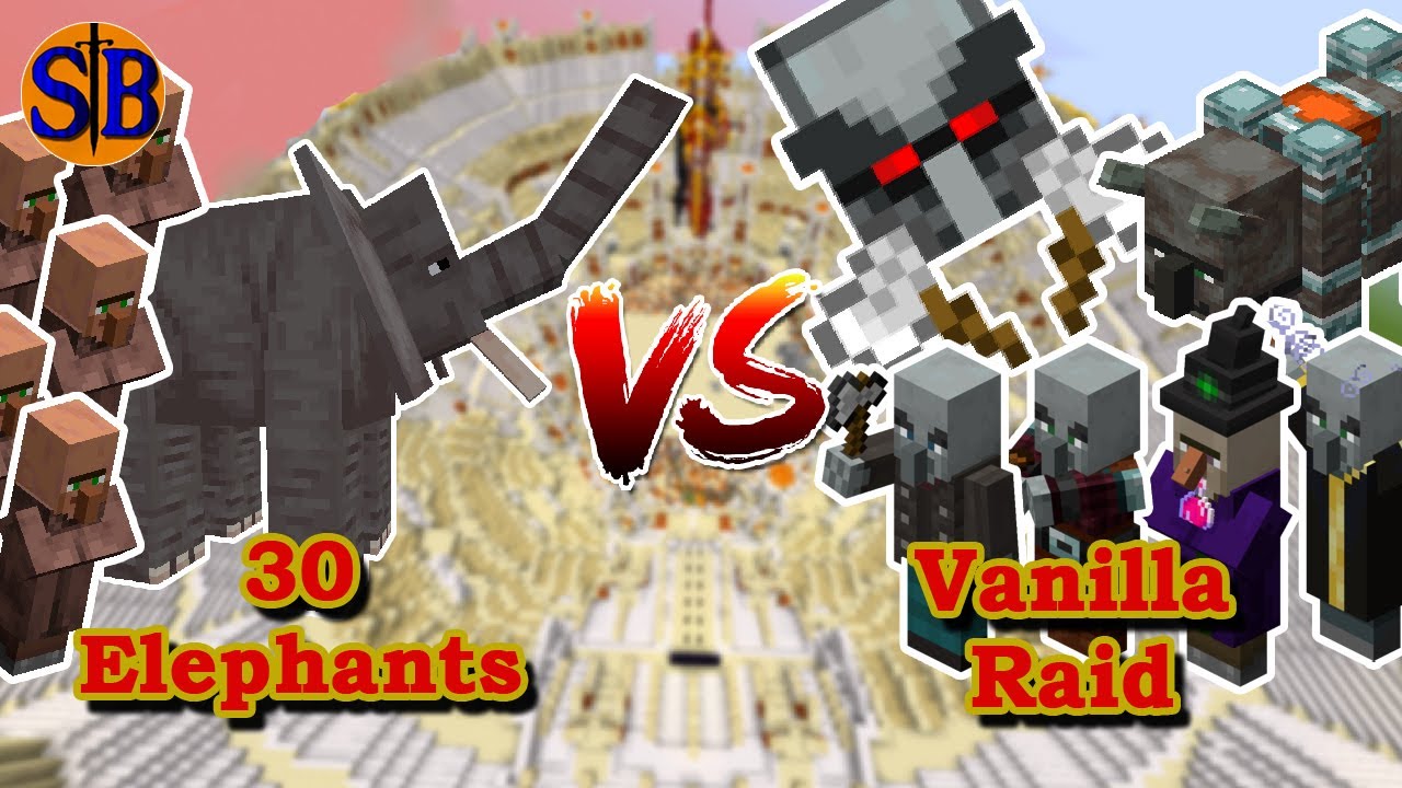Can 30 Elephants (Alex's Mobs) Defend against a REAL Vanilla Raid ...