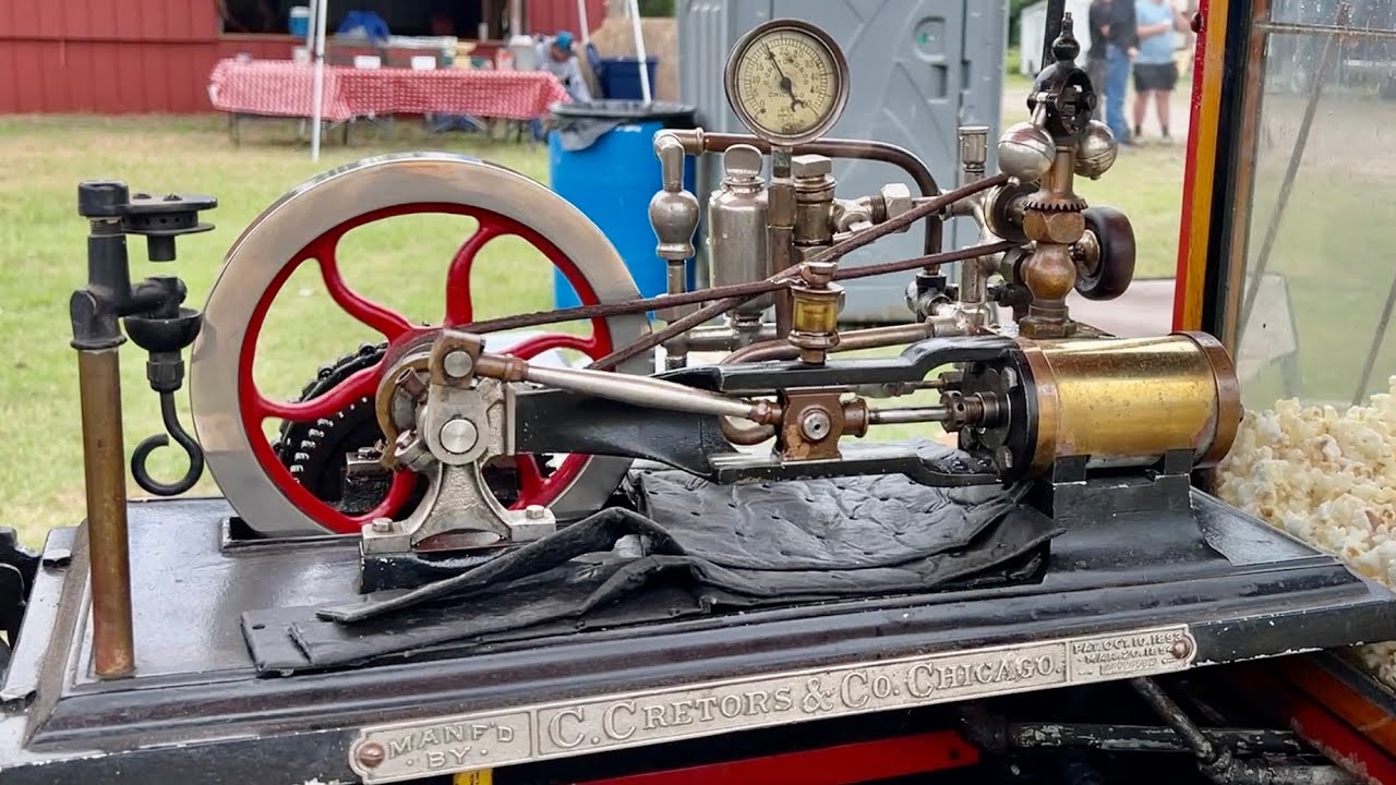 Cretors Popcorn Wagon with Steam Engine - YouTube