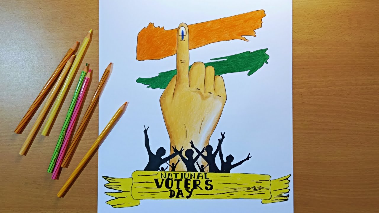 National Voters Day Drawing || how to draw national voters day drawing ...