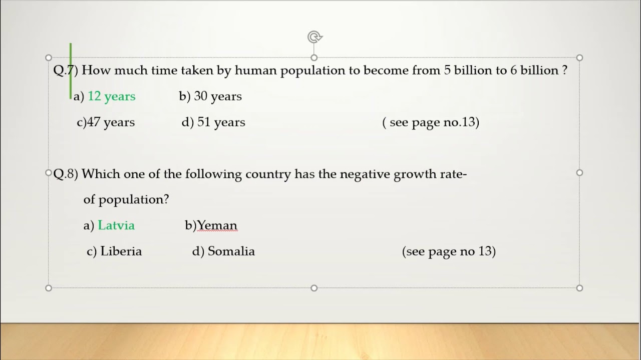 The World Population(cbse) class 12 geography most imp 20 mcqs in 14 ...