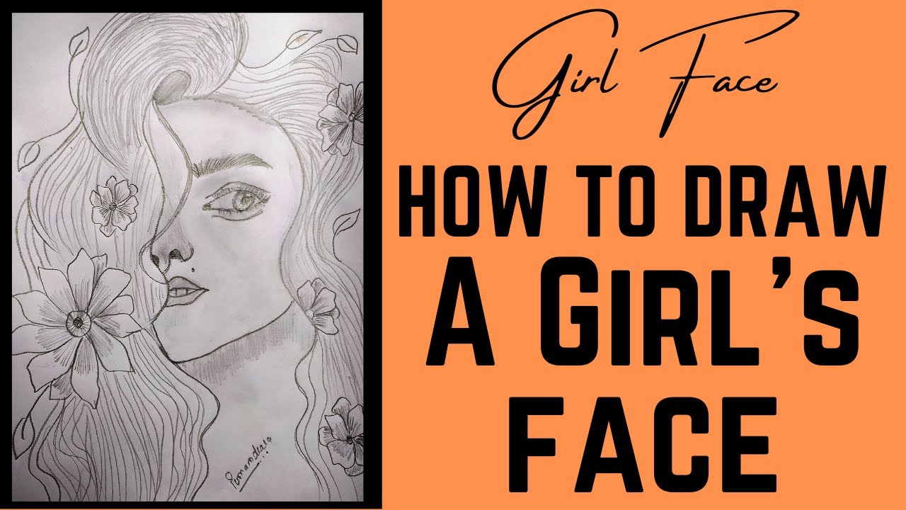 How to draw a girl with open hairs | Hands Free - YouTube
