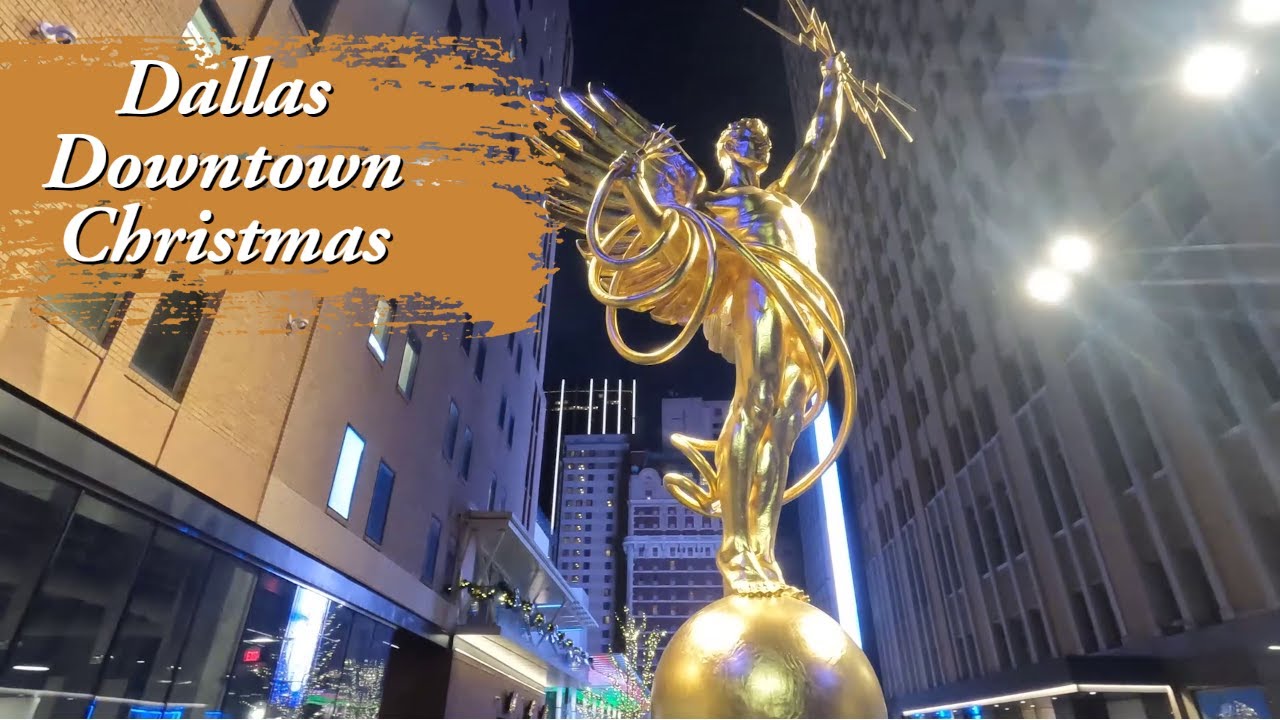 Christmas Night on Downtown of Dallas Texas - YouTube