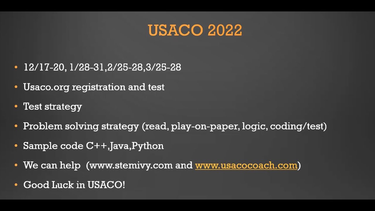 USACO 2022 Strategy - YouTube