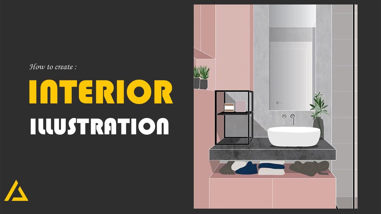 How to create an INTERIOR ILLUSTRATION - YouTube