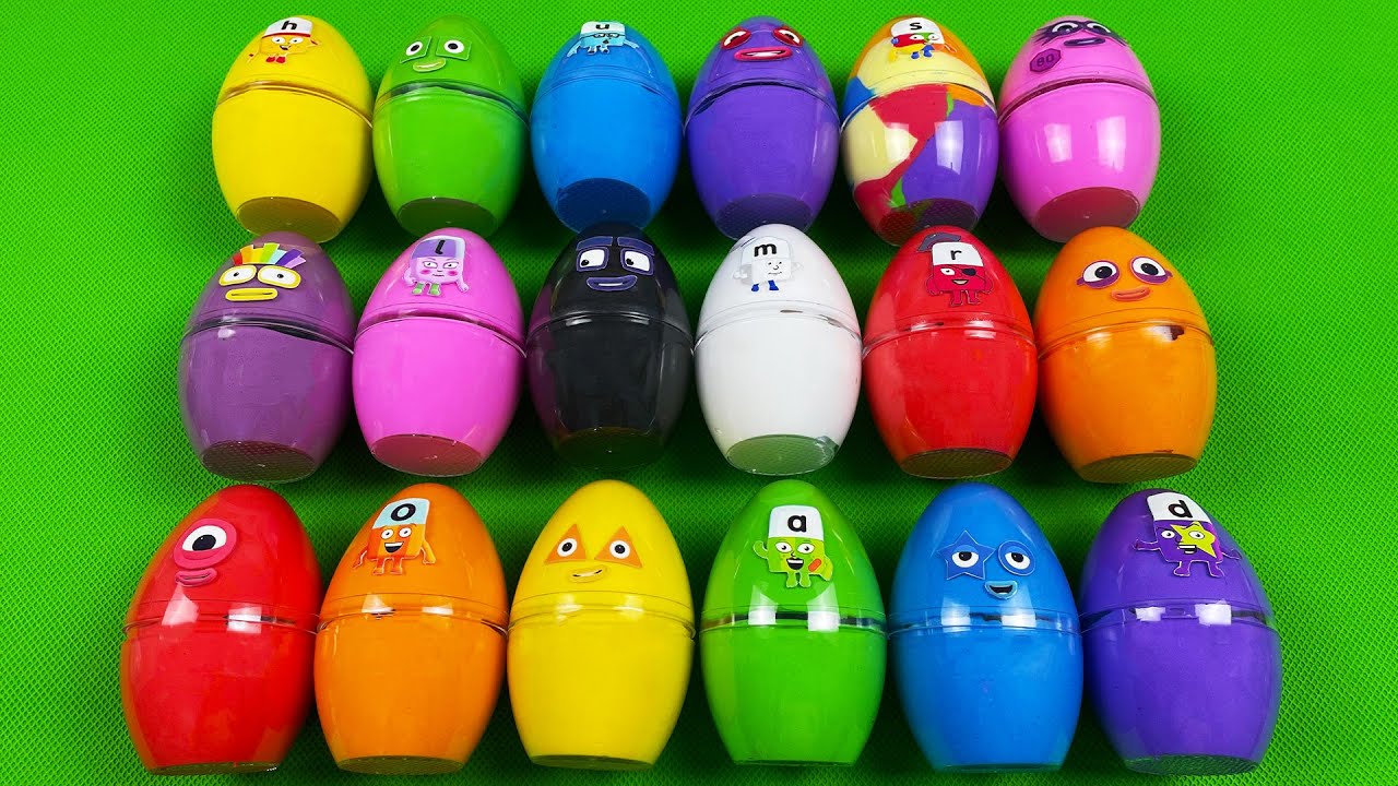 Numberblocks Alphablocks | Looking Clay With Dinosaur Eggs Coloring ...