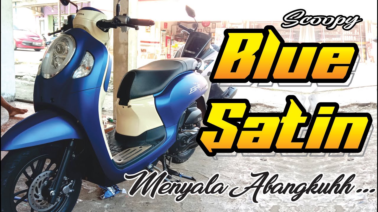 Wrapping Motor Scoopy Blue Matt Chrome // Biru Metalik Doff - YouTube