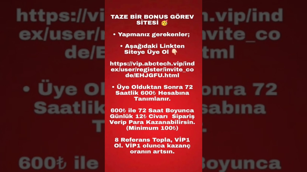 Kayıt linki 👇🏻ttps://vip.abctech.vip/index/user/register/invite_code/EHJGFU.html - YouTube