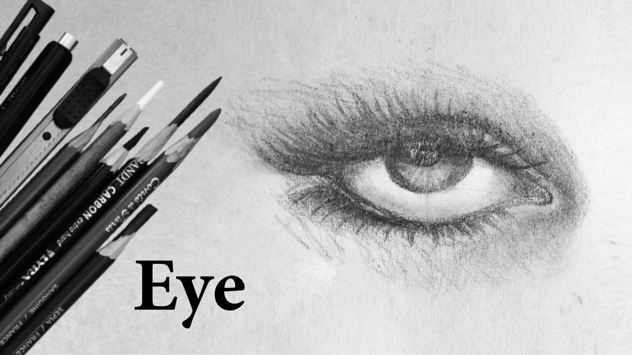 Eye Drawing Tutorial From the Front - YouTube