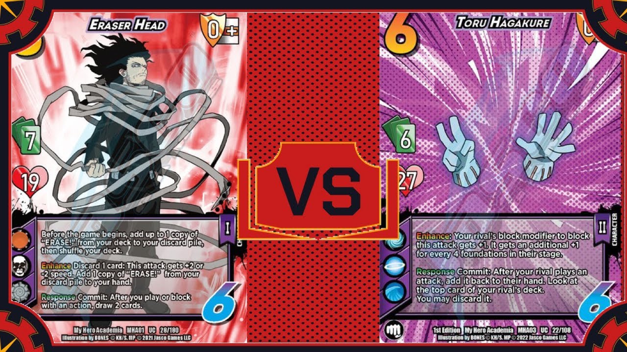 Fight! Eraser Head VS Hagakure Toru II - My Hero Academia Card Game ...