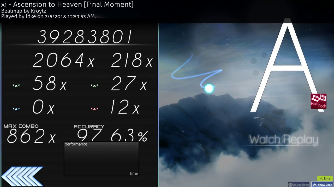 osu! | idke | xi - Ascension to Heaven [Final Moment] +HR 97.63% 12 ...