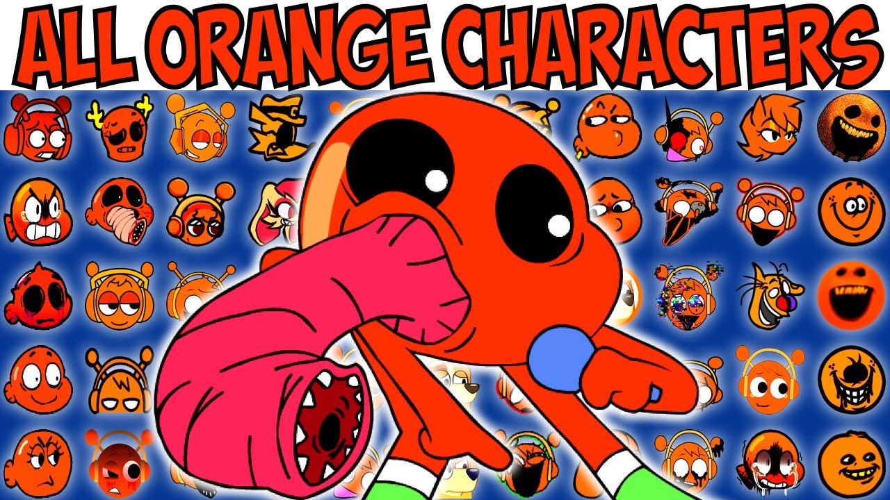ALL ORANGE CHARACTERS | FNF Character Test | Gameplay VS Playground ...