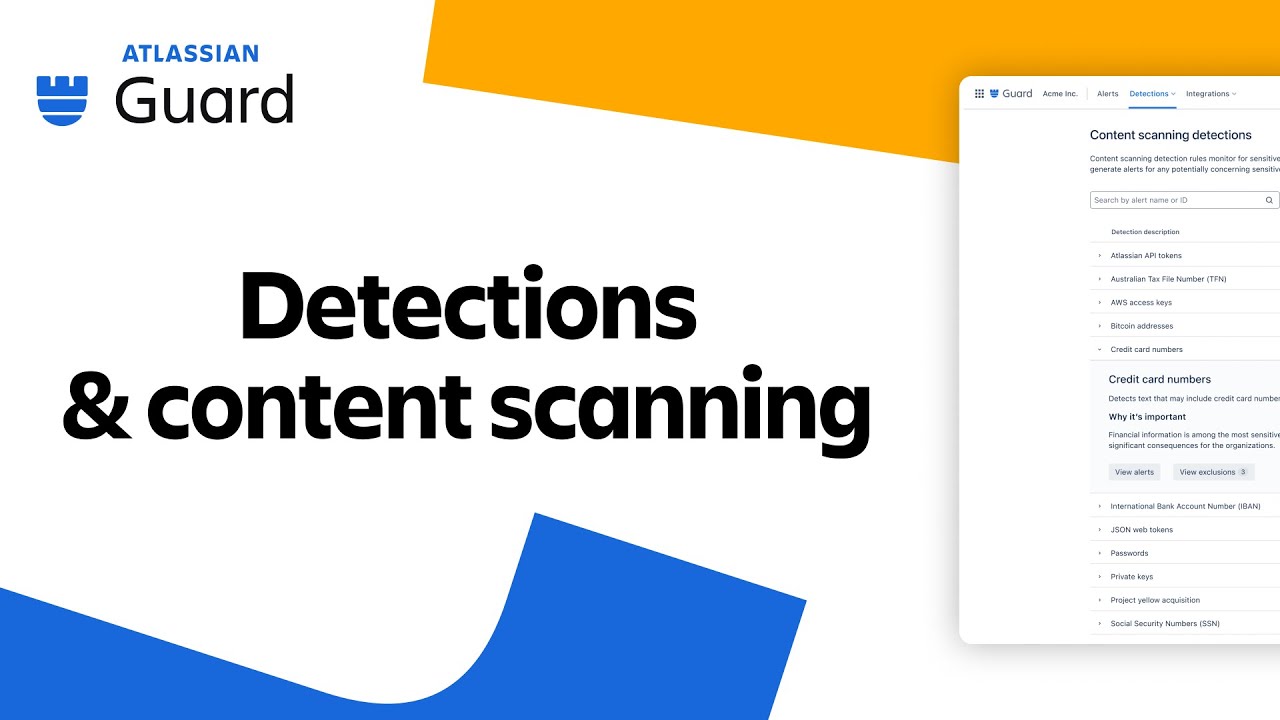 Detections & content scanning | Getting started with Atlassian Guard ...