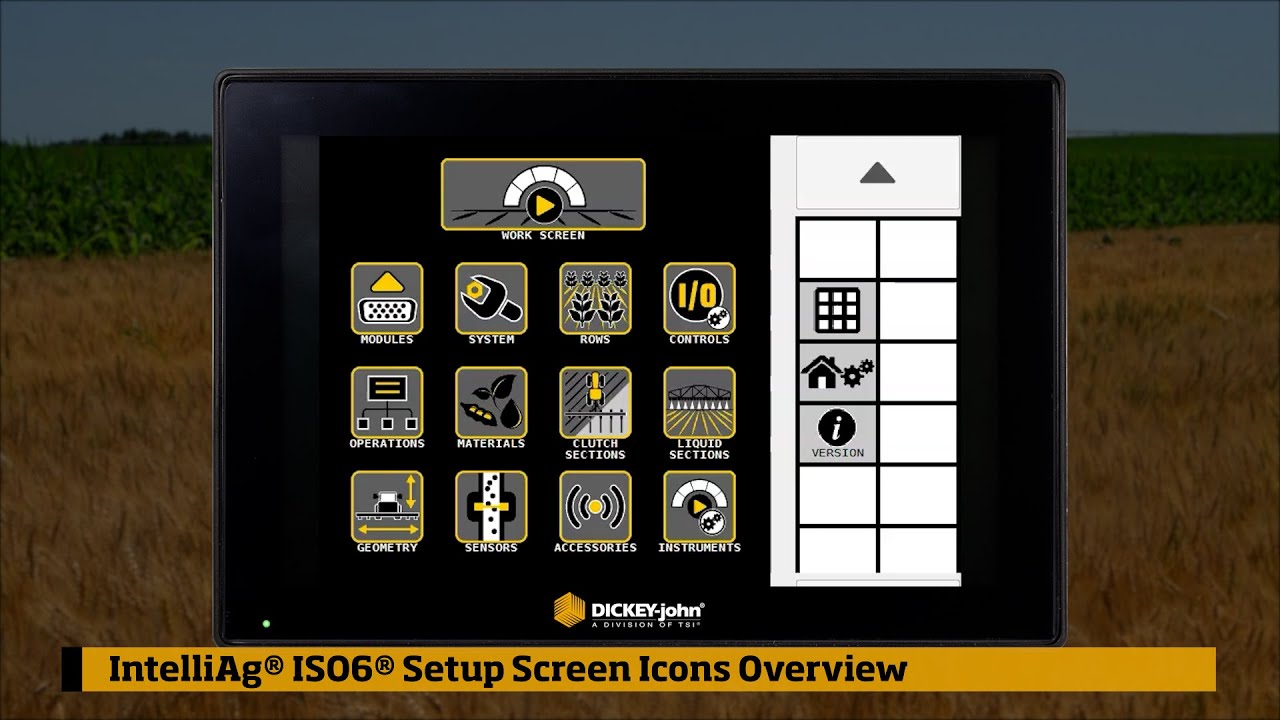 DICKEY-john IntelliAg™ ISO6 Setup Screen Icons Overview - YouTube
