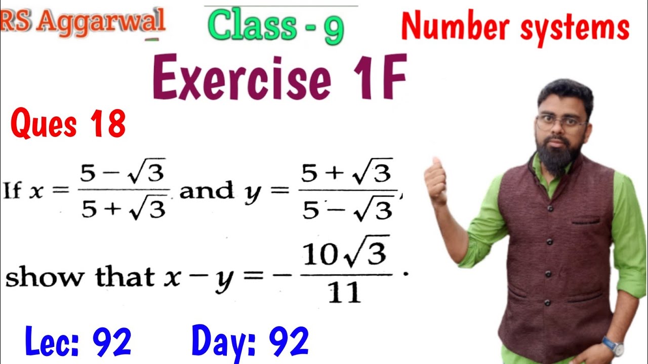 If X 5 root 3 By 5 root 3 And Y 5 root 3 By 5 root 3 Rs Aggarwal if-x-5-root-3-by-5-root-3-and-y-5-root-3-by-5-root-3-rs-aggarwal
