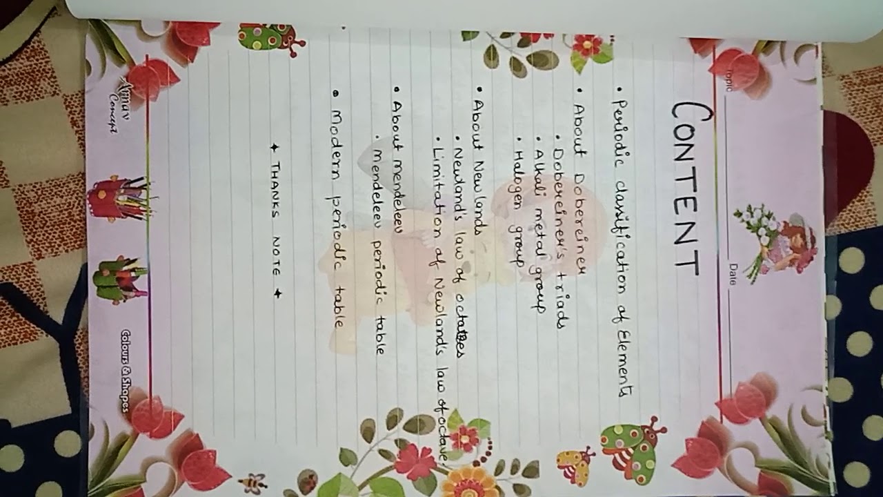 SCIENCE PROJECT ::CLASS 10 ..... On PERIODIC CLASSIFICATION OF ELEMENTS ...