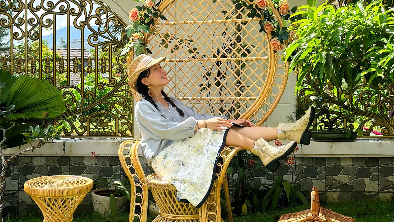 REVIEW Ghế Mây Con Công Nữ Hoàng -Vintage Boho Rattan Peacock - YouTube