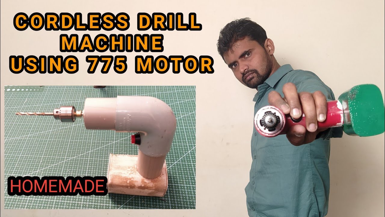 how to make cordless drill machine at home || battery operated drill ...