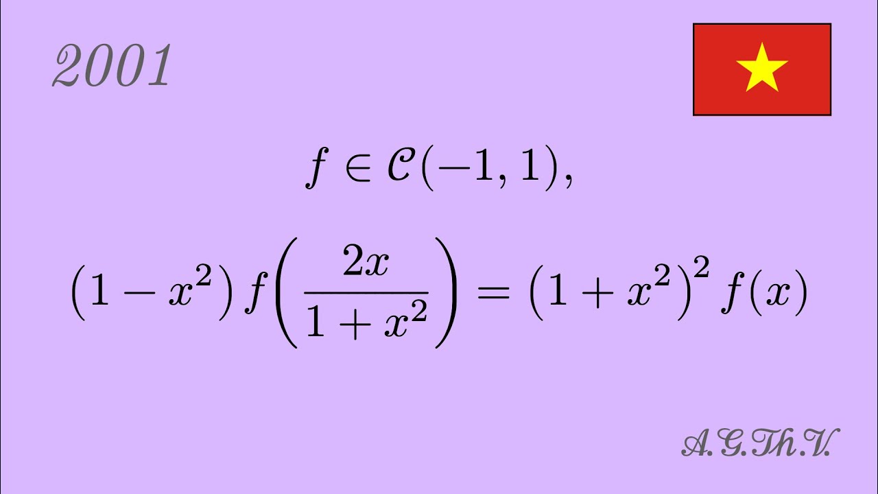 Vietnamese Mathematical Olympiad, 2001, problem 5 - YouTube