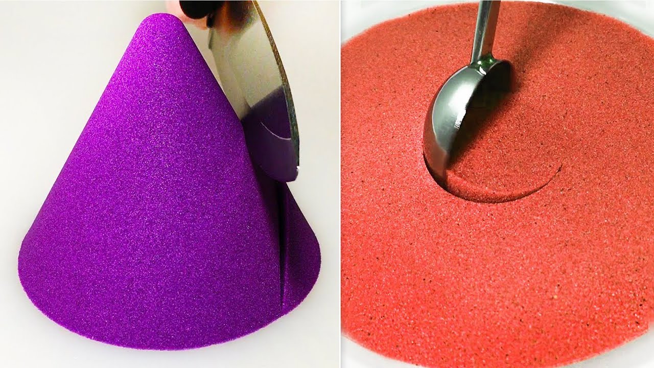 kinetic sand cutting ASMR video compilation - YouTube