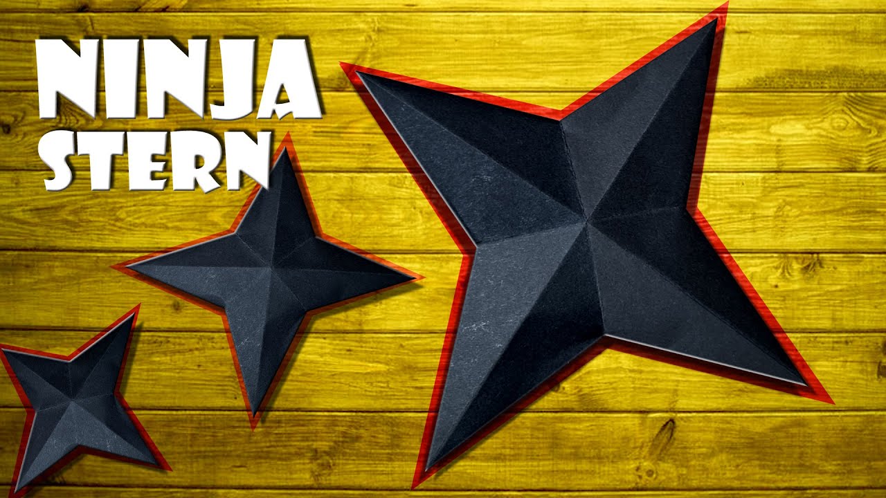Ninja Stern aus Papier basteln - how to make a paper origami ninja star ...
