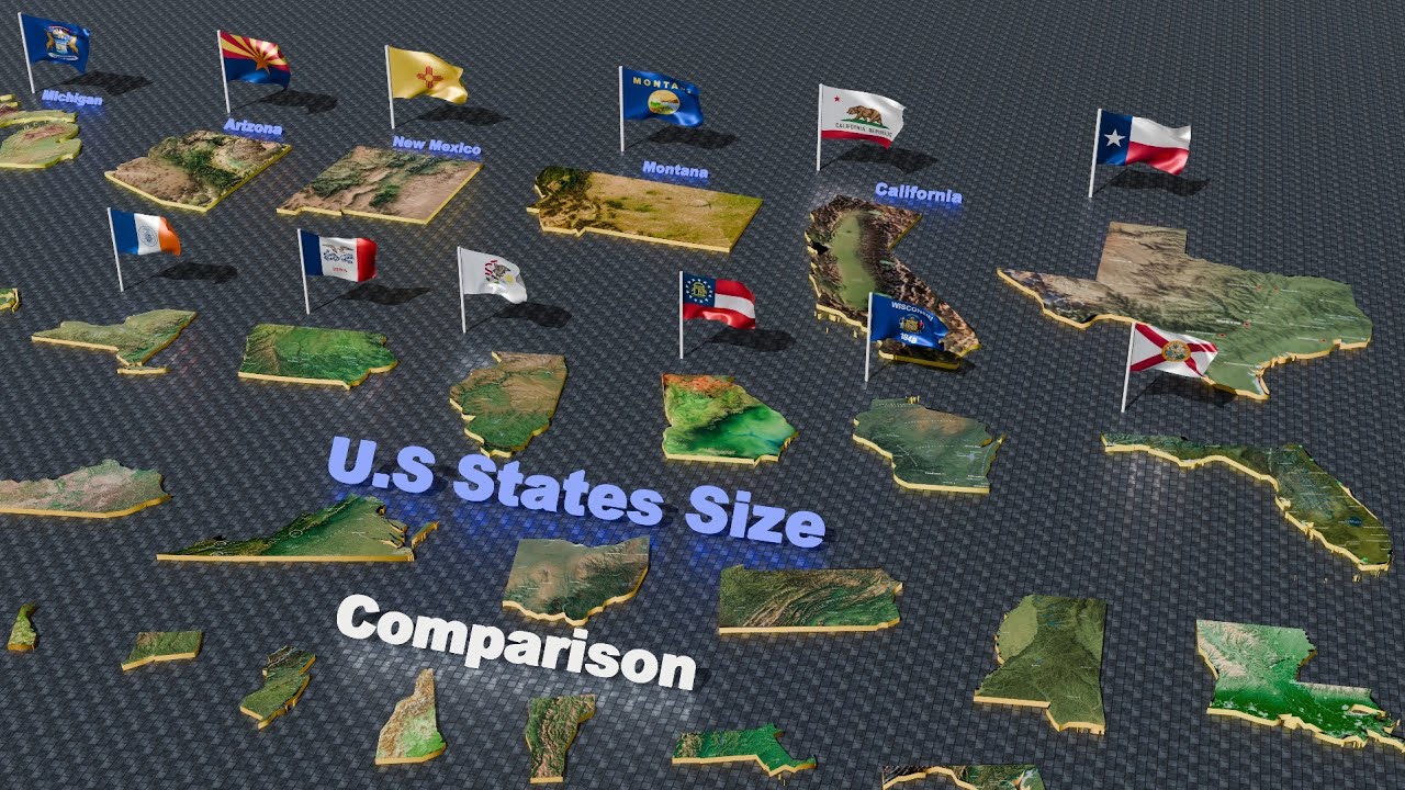 U S States Size Comparison - YouTube