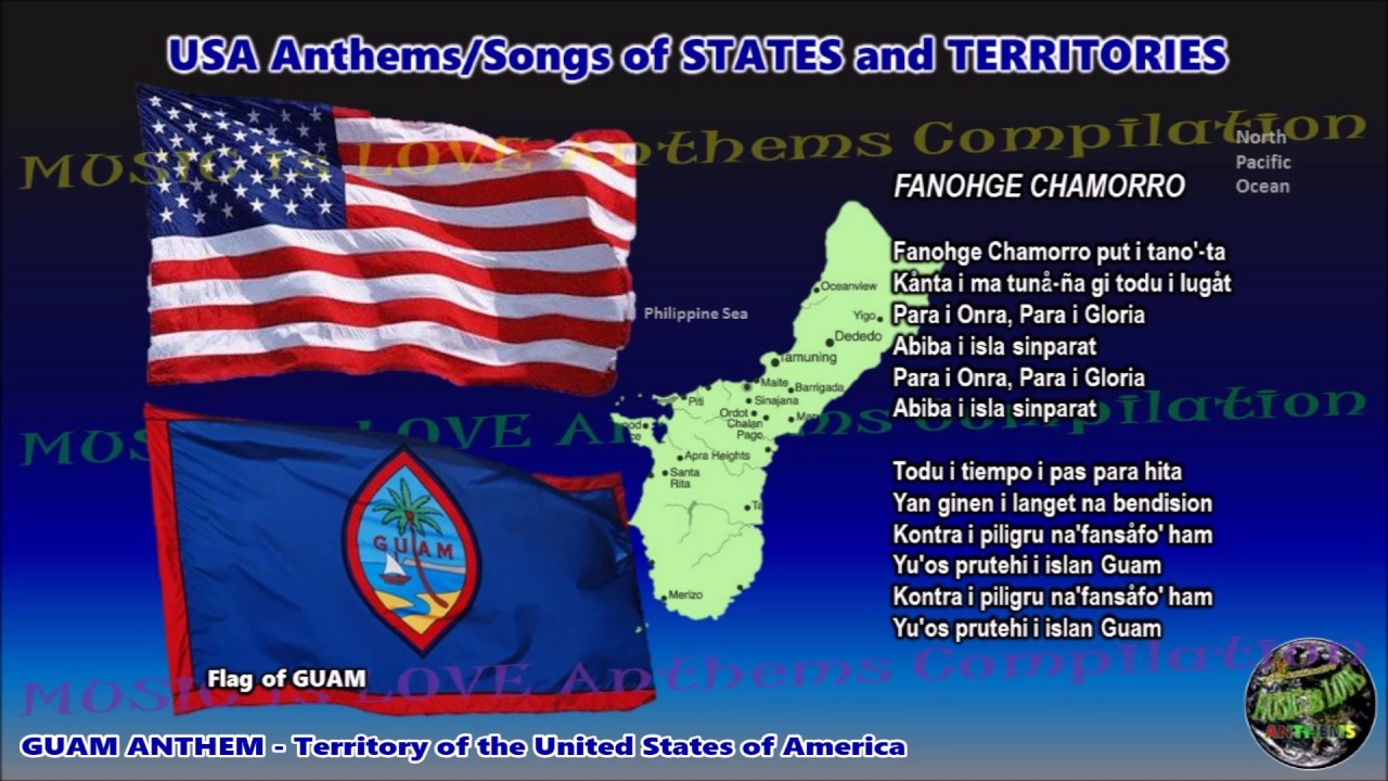 Guam Territory Anthem "Fanohge Chamoru" with music, vocal and lyrics ...