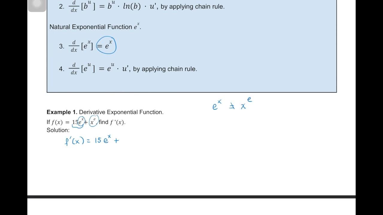 4.3* Ex. 1 Derivative Exponential Function - YouTube