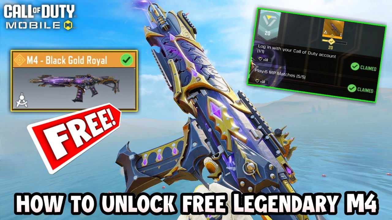 How to get Free Legendary M4 - Black Gold Royal (Best M4 gunsmith ...