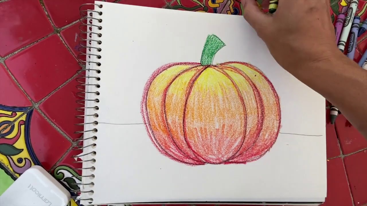 1st Pumpkin Drawing Crayon - YouTube