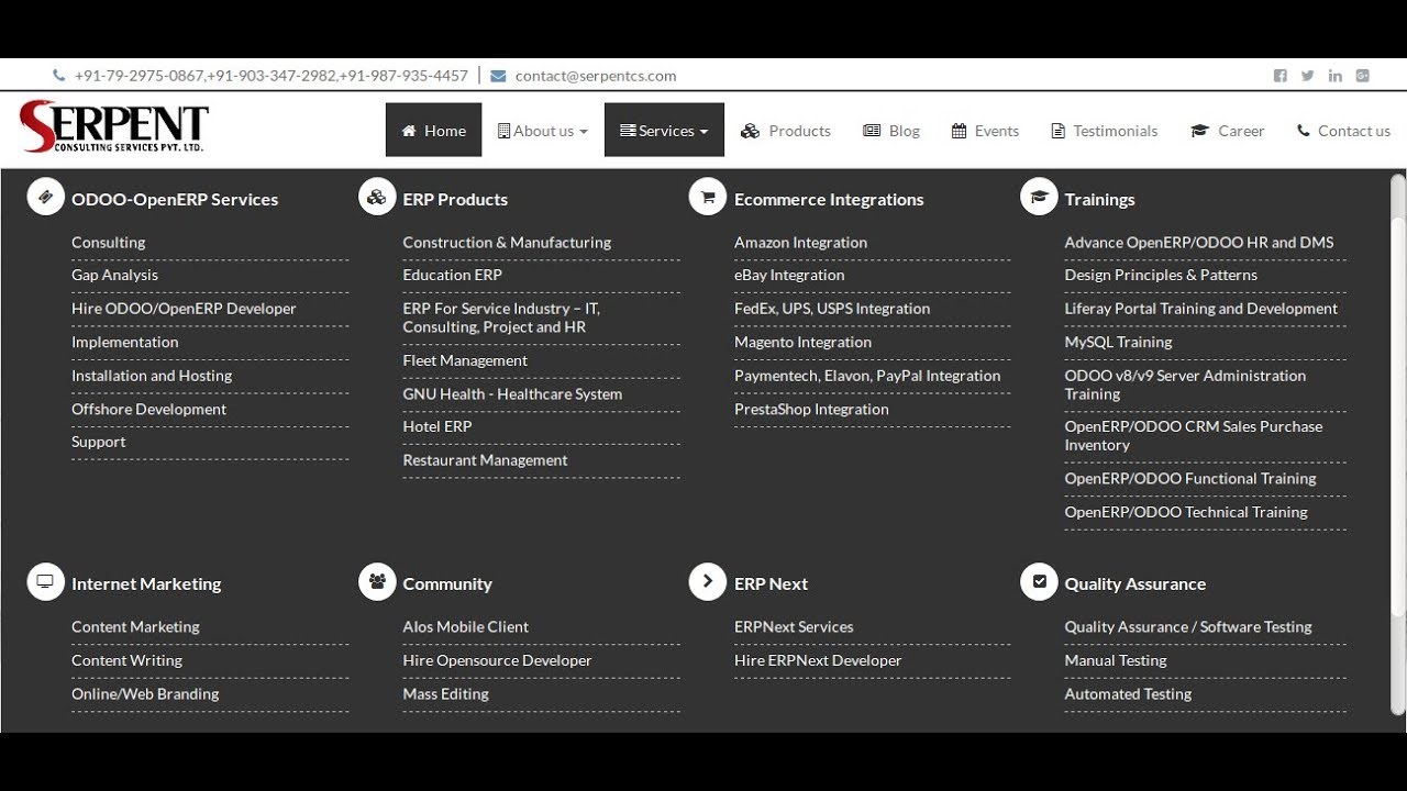 Configurable Website Mega Menu in Odoo CMS - YouTube