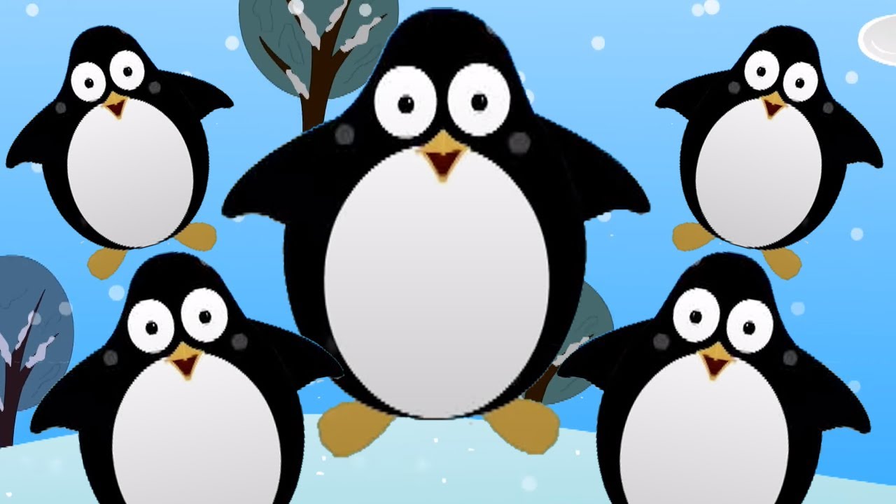 Cinque piccoli pinguini | Filastrocche in italiano | Cartoni animati ...