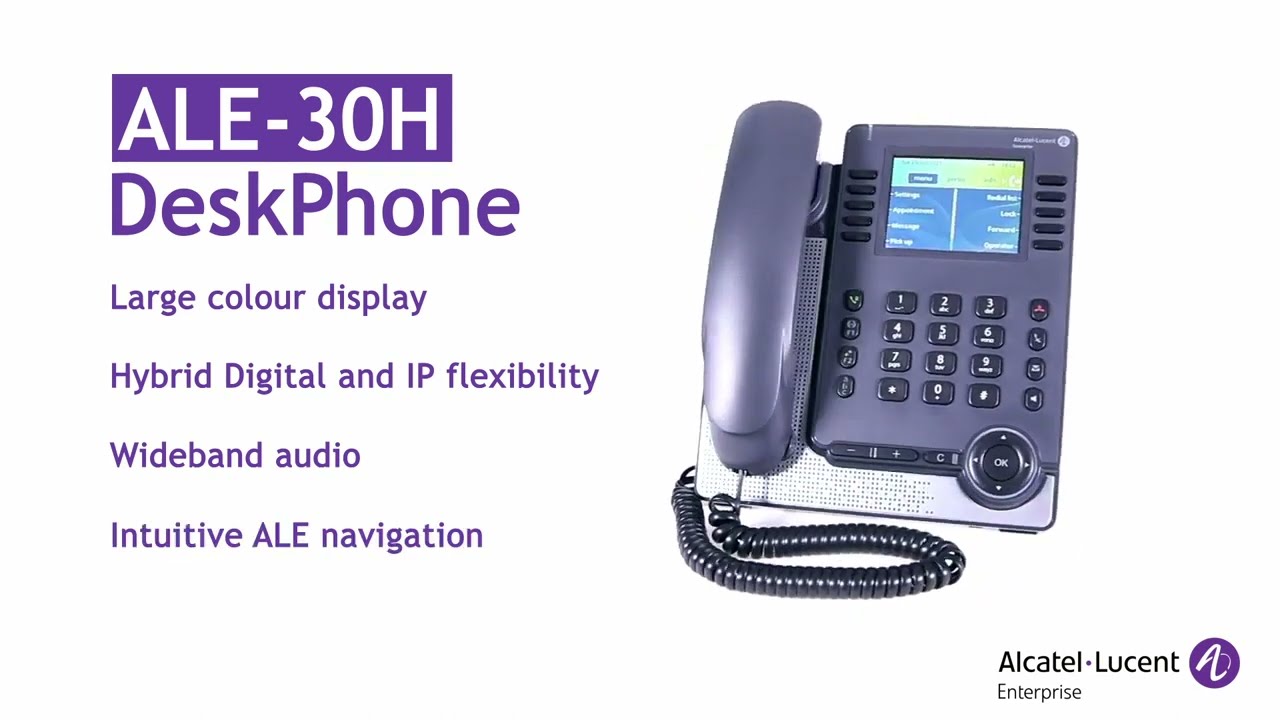 Alcatel Lucent ALE 30H - Poste Hybride couleur IP Numérique - YouTube