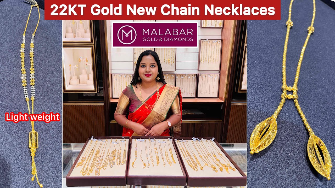 Malabar latest 22K Gold light wt Chain Necklaces | Stylish ...