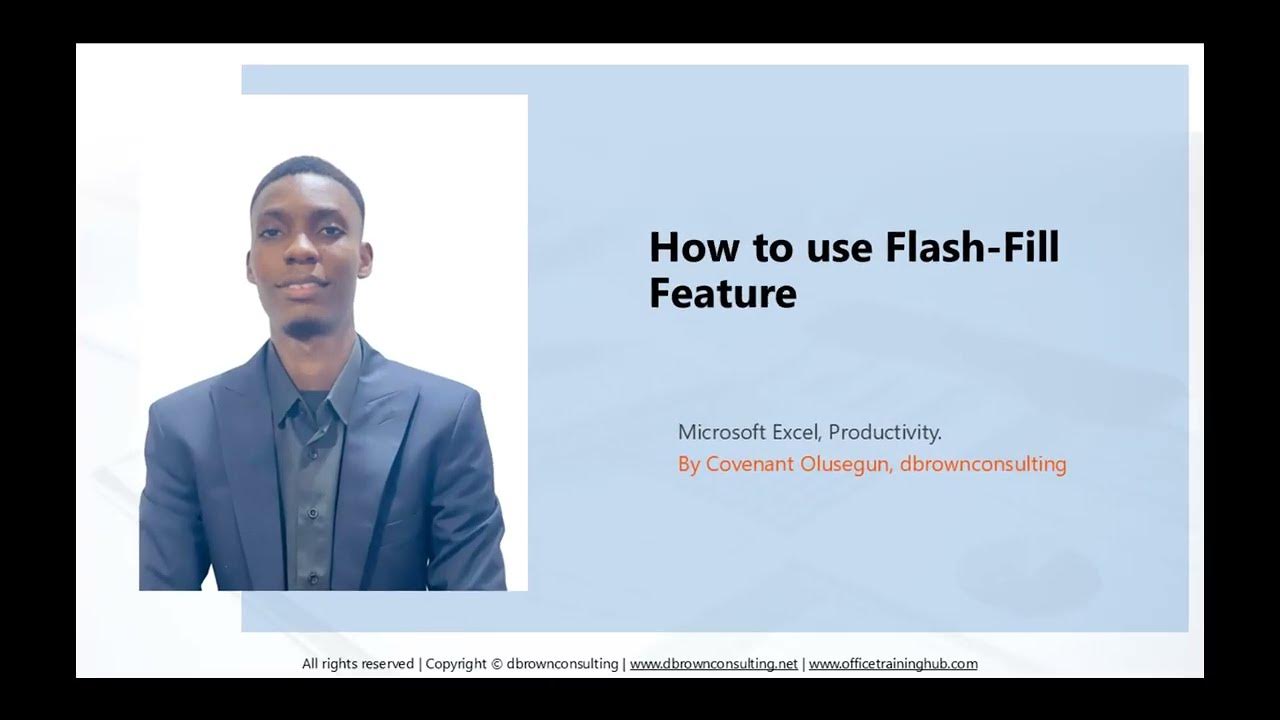 How to Use the Flash Fill Feature in Excel - YouTube