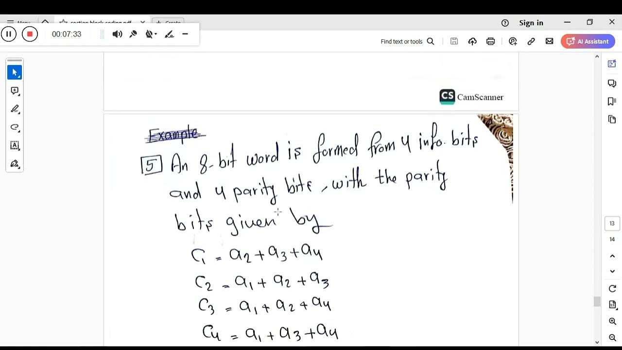 Digital Communications Eng Omar Oglu Sec 6 Complete - Linear Block Code Questions - - YouTube