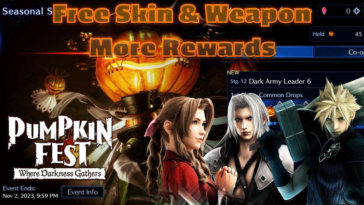 Pumpkin Fest Event! | Sephiroth Cloud & Aerith Halloween Skin & Weapon ...