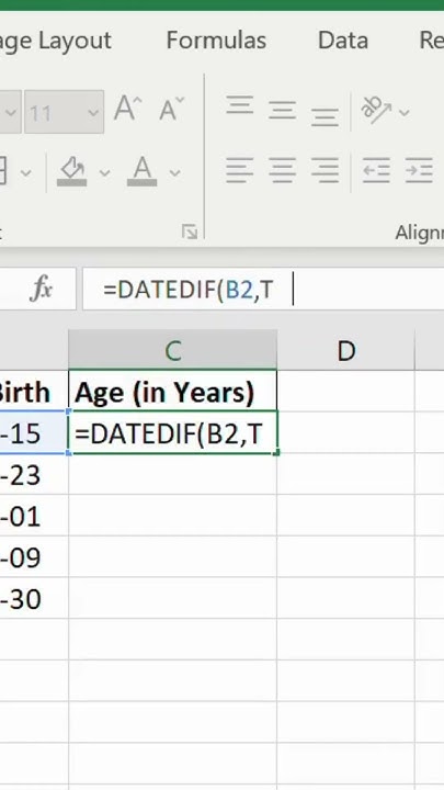 Calculate Age using DATEDIF Function in Excel. #Excel - YouTube