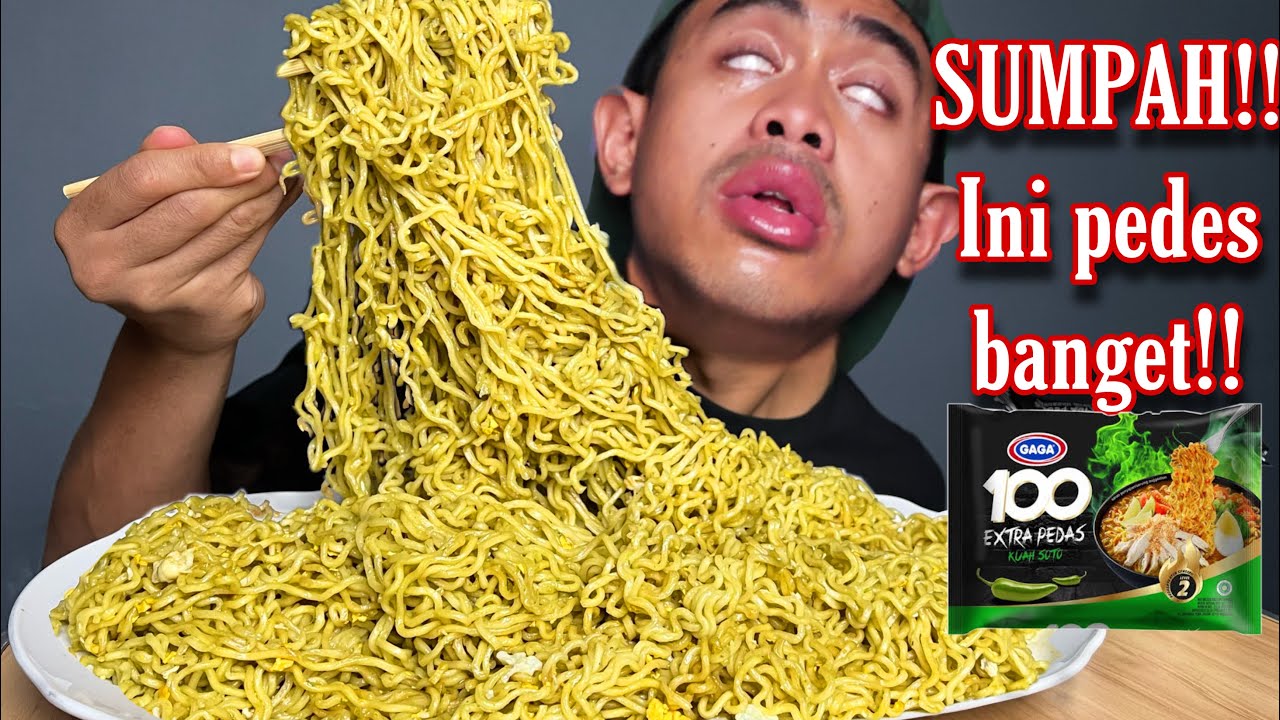 Mukbang 10 Bungkus Mie Terpedas Gaga 100 Ekstra Pedas Level 7 Youtube