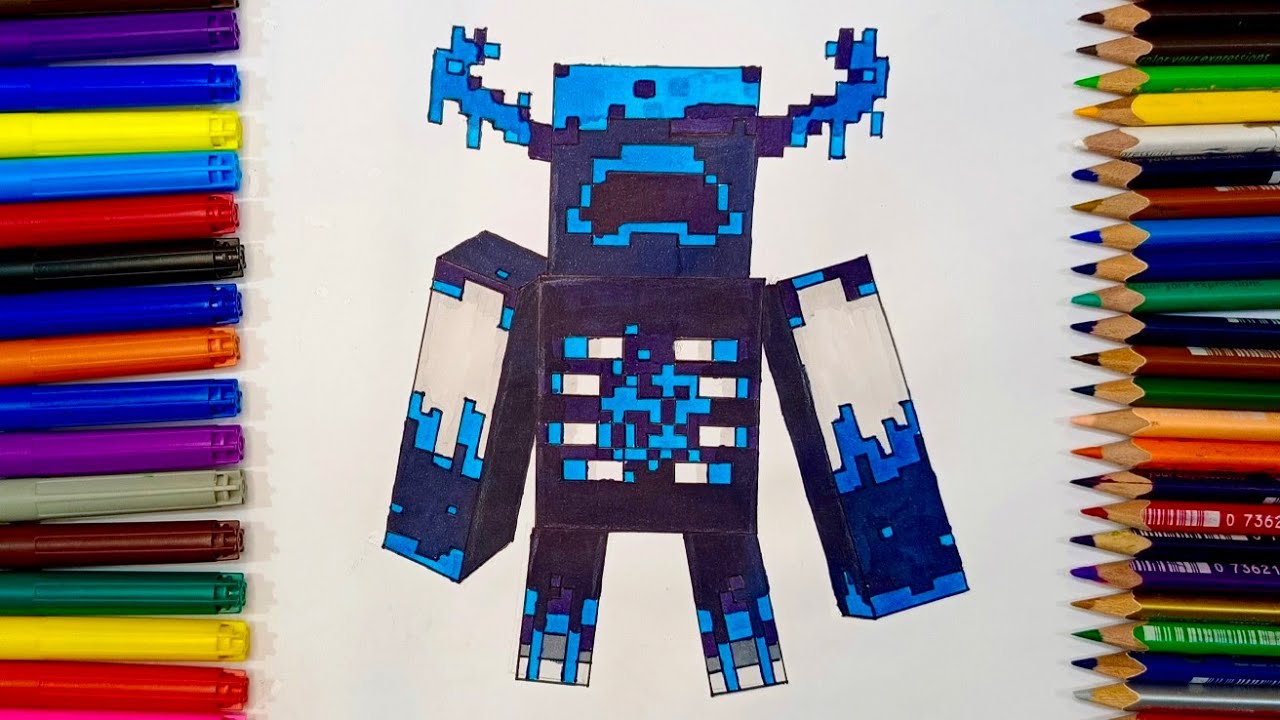 Minecraft Warden drawing - YouTube