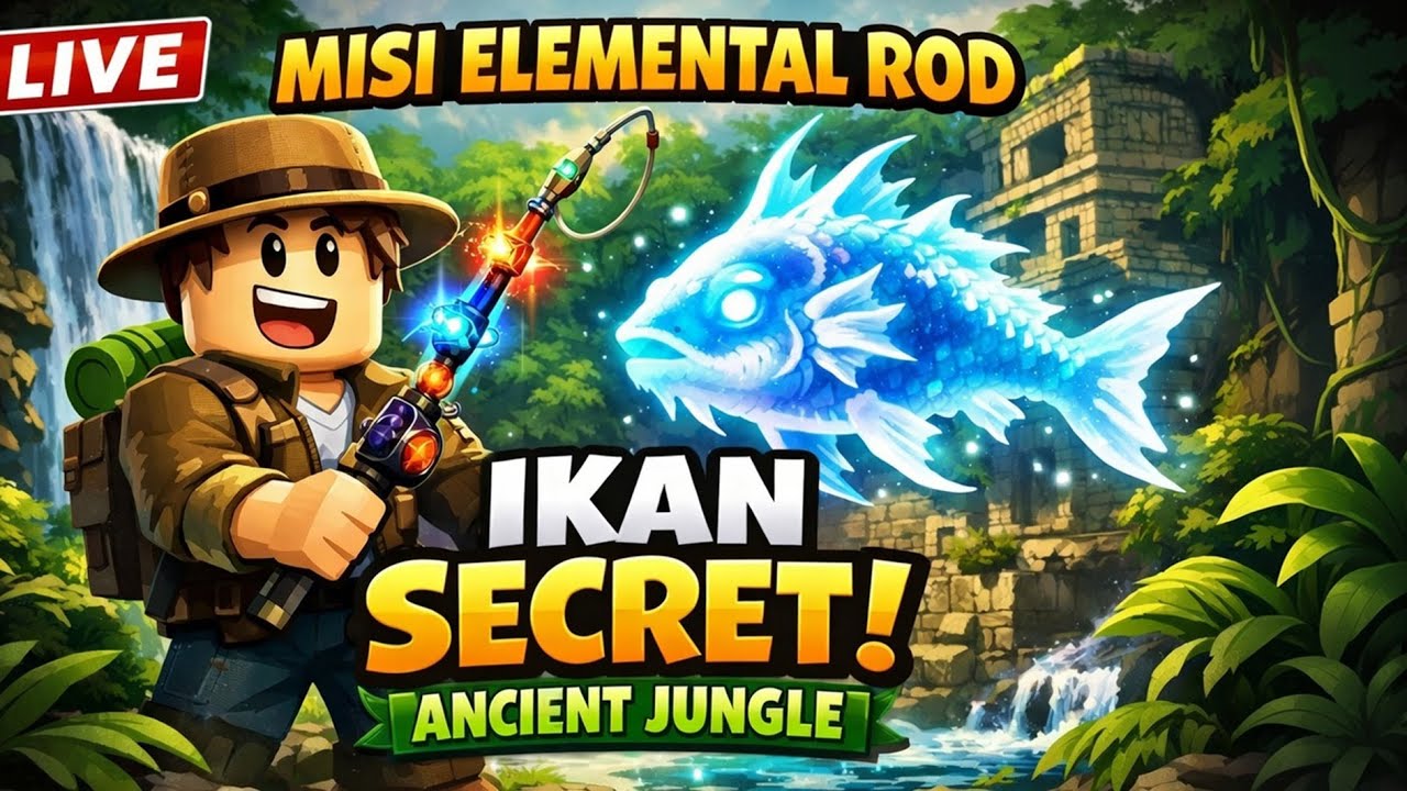 LIVE Roblox Fish It 🎣 Misi Elemental Rod #1 | Cari Ikan Secret di ...