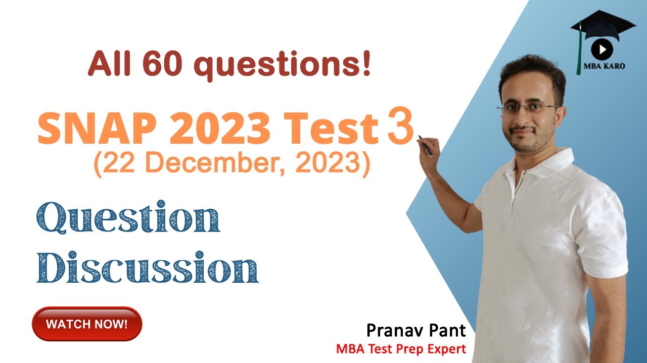 SNAP 2023 Test 3 Detailed Analysis and Question Discussion | Difficulty ...