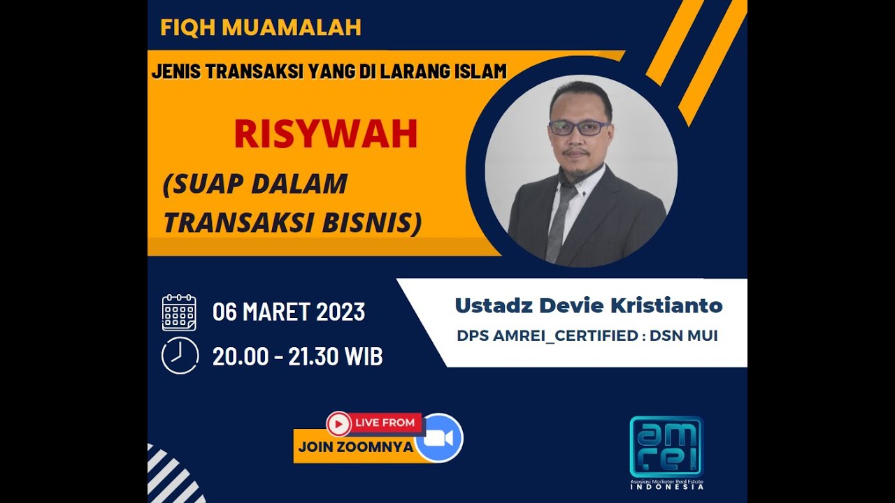 Fiqh Mu'amalah "Risywah (Suap Dalam Transaksi Bisnis)" | Ustadz Devie ...