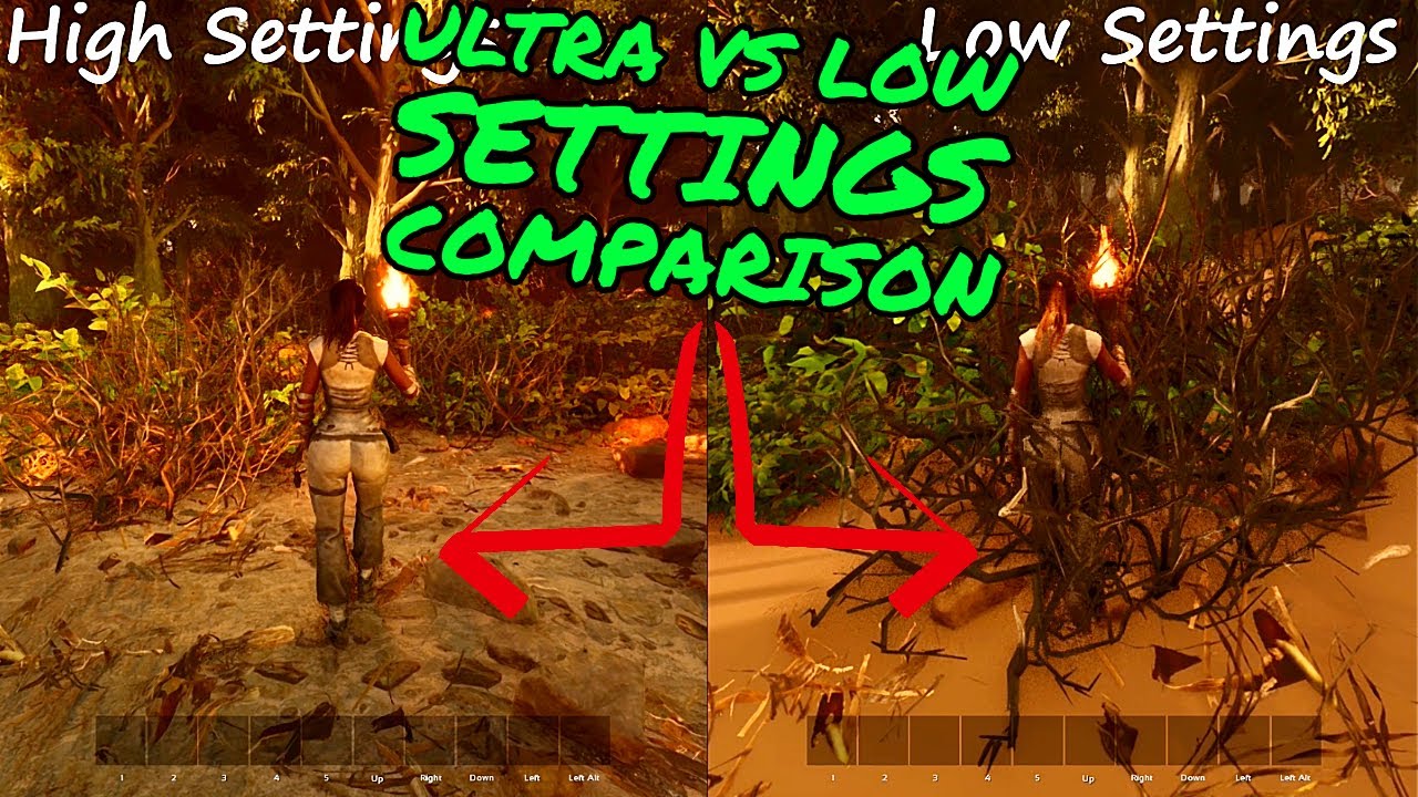 Ark Survival Ascended ULTRA VS LOW Settings Side by Side Comparison ...