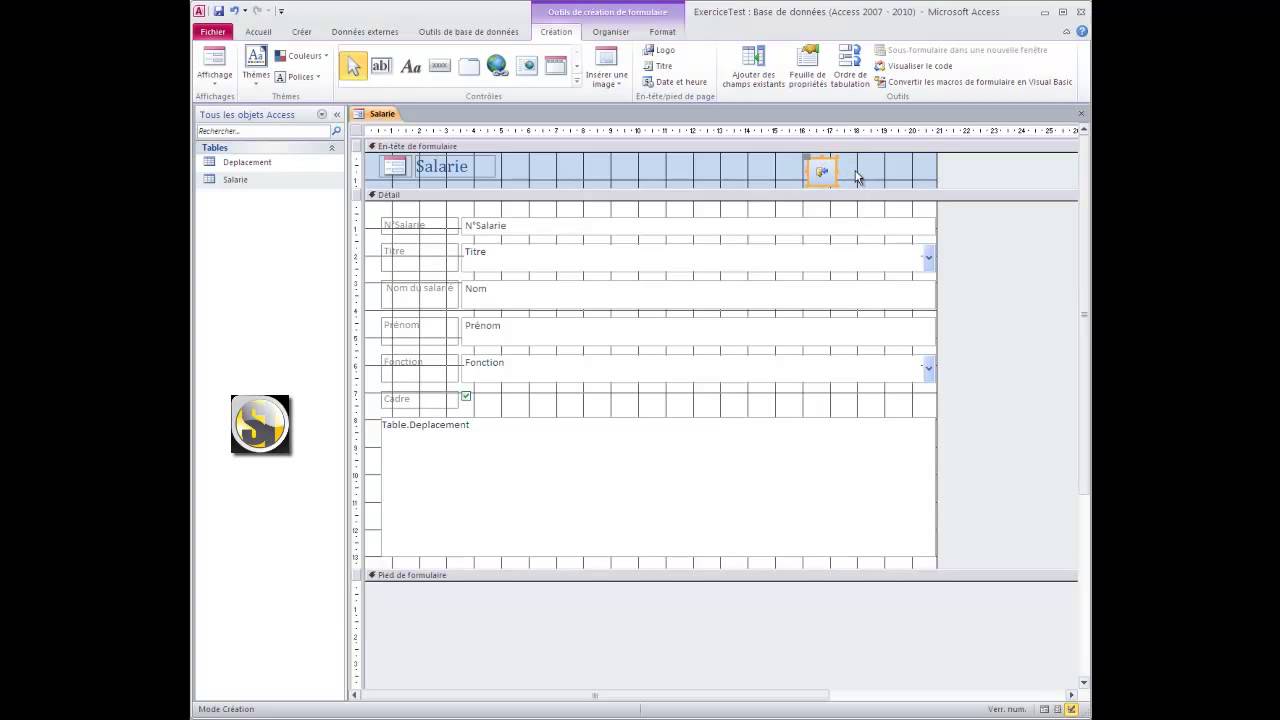 Access 2010 les formulaires - YouTube