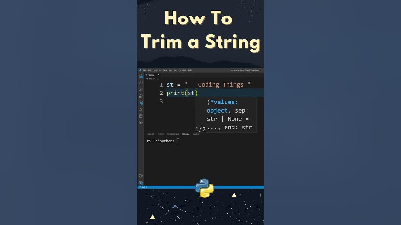 How To Trim A String In Python Pythonprogramming Coding Pythontutorial Shorts Youtube