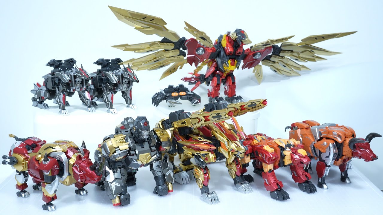 [4K] 캉토이즈 프레다킹 치유 썬더킹 합체!! 트랜스포머 Cang Toys Predaking Thunderking Chiyou ...